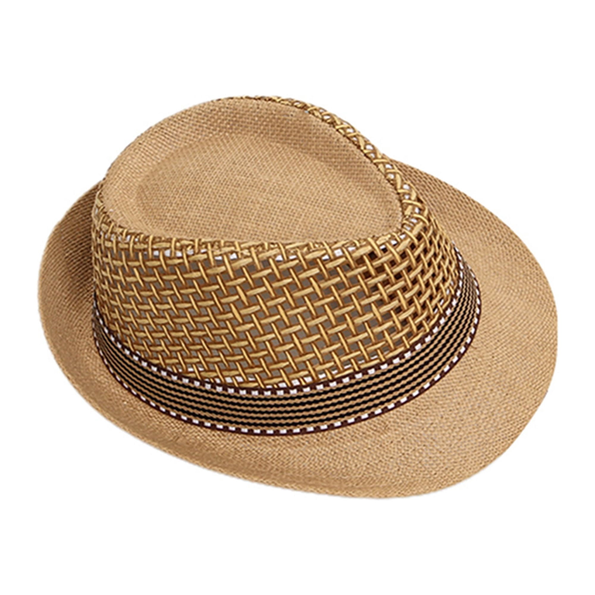 Toddler Girls Boys Straw Hat, Vintage Roll-up Brim Summer Sun Cap Beach ...