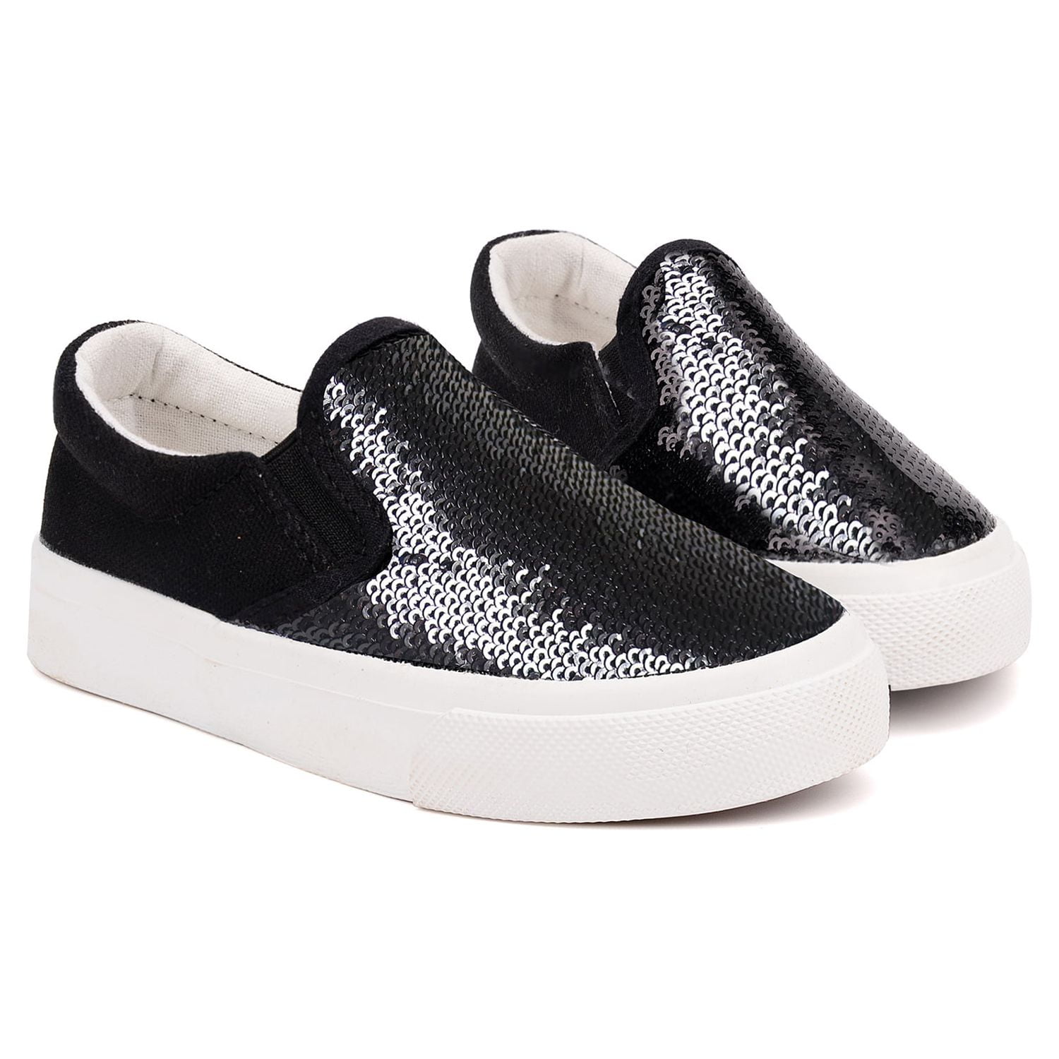 Toddler Girls Canvas Sneakers Loafer Shoes Slip On Little Kids Sequins ...