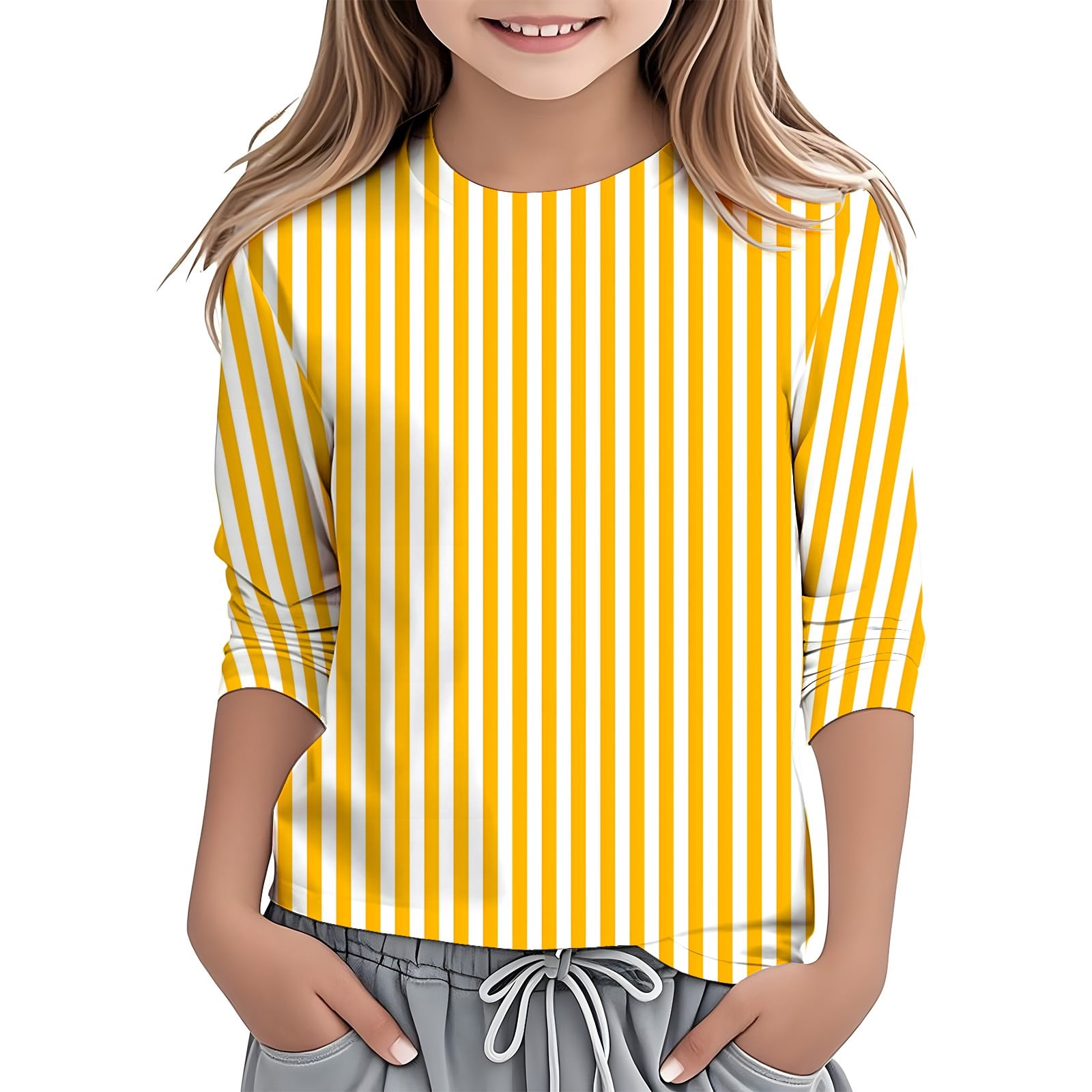 Toddler Girls Carnival Print Split Sleeve Crewneck Loose Fit Casual Tee ...
