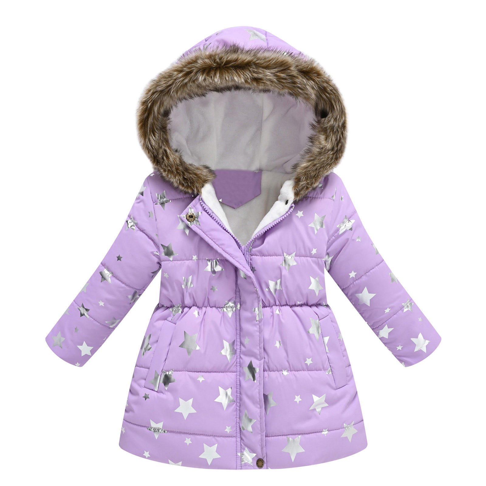 Toddler Girls Coat Boys Winter Cartoon Prints Hooded Jacket Thicken ...
