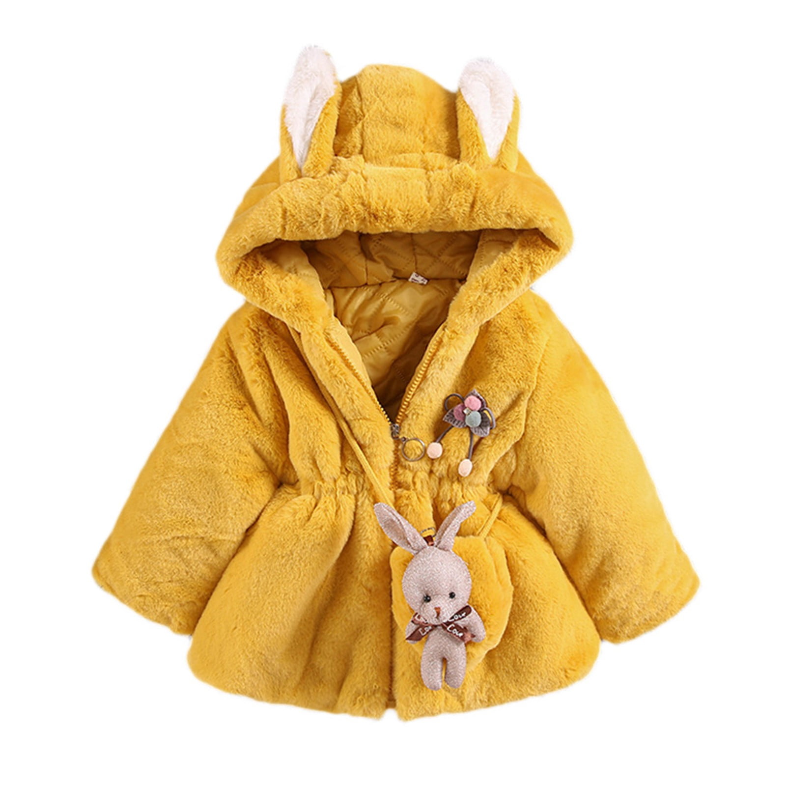Toddler Girls Coat Winter Children Kids Long Sleeve Cartoon Hoodie Zip ...