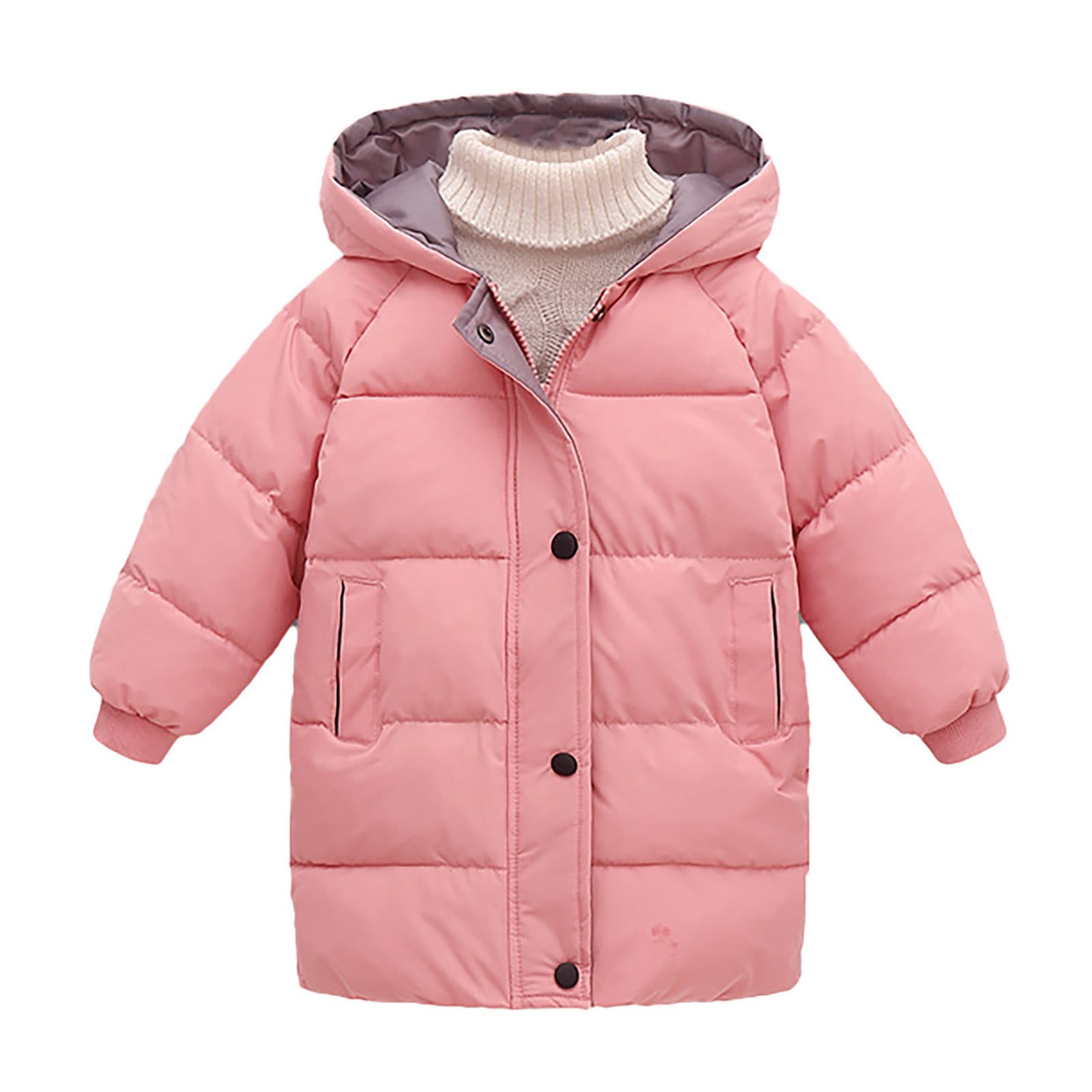 Toddler Girls Down Jacket With Thick Quilted Winter Mid Length Coat ...
