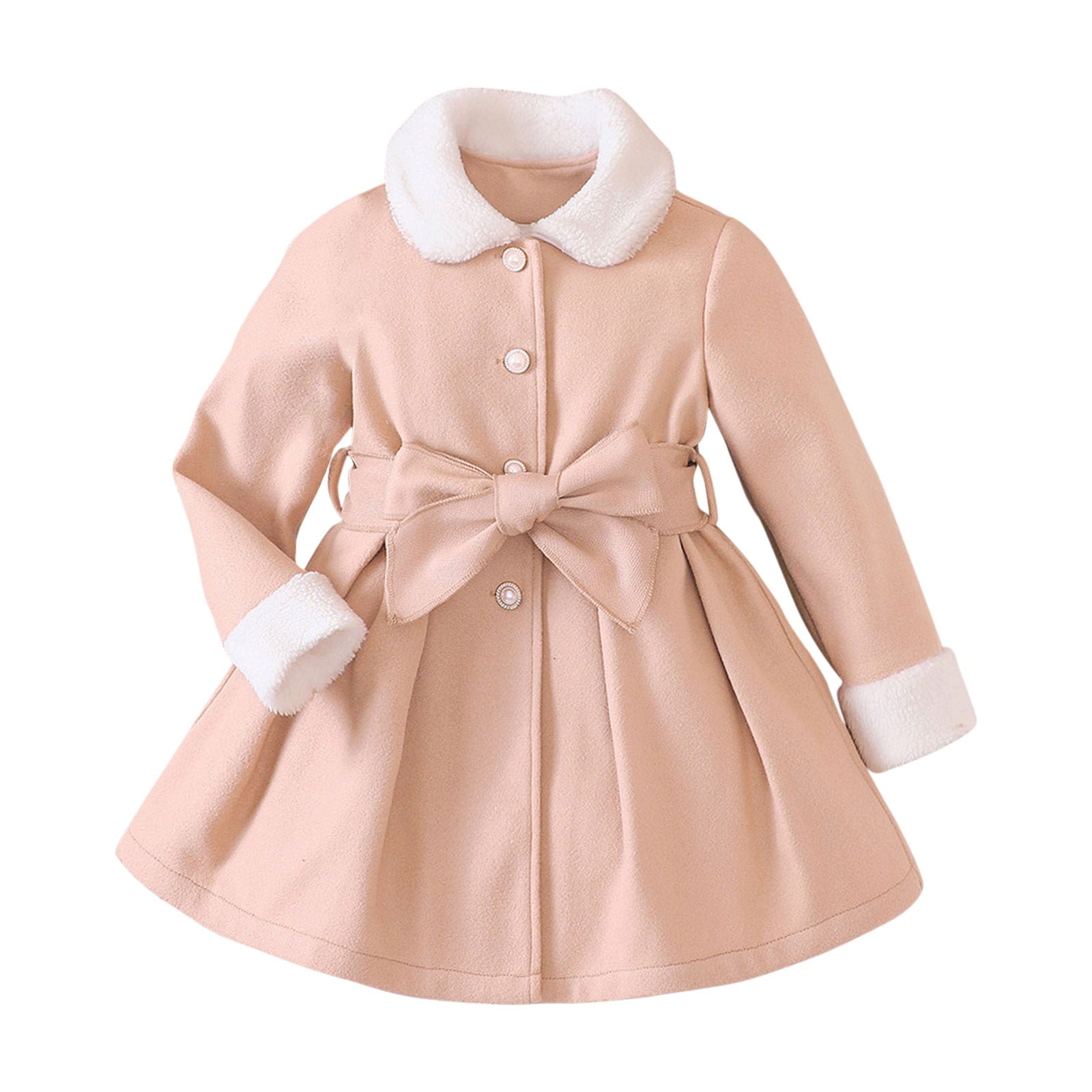 Toddler Girls Dress Coat Kids Winter Warm Jacket Button Trench Coat ...