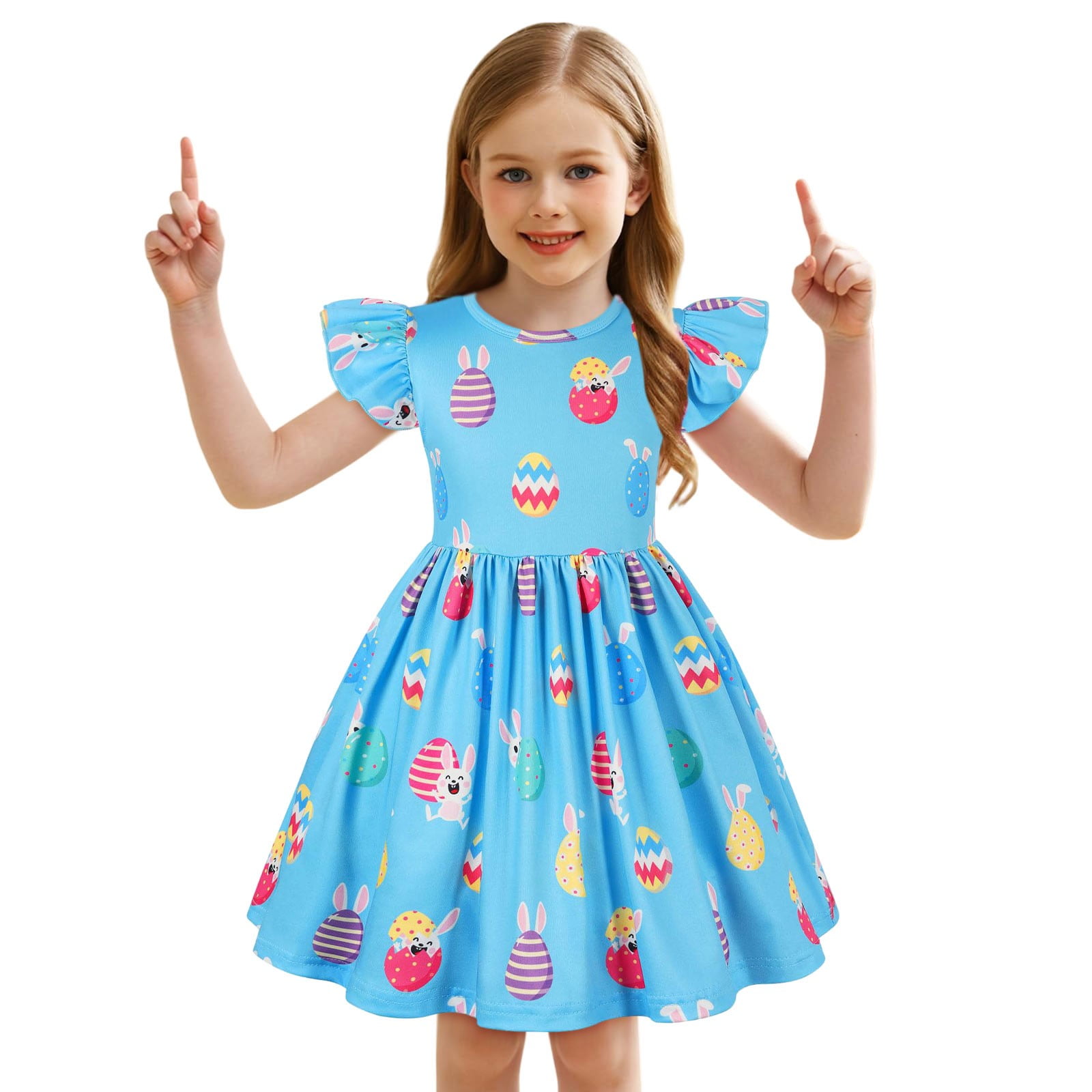 Toddler Girls Dress Puff Sleeve Ice Cream Print Short Sleeve Dress Cute ...
