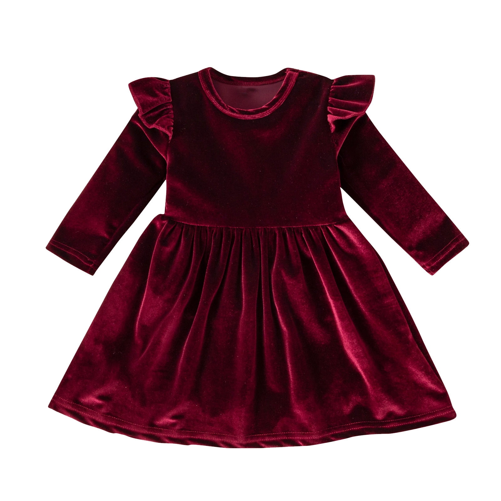 Toddler Girls' Dresses Fall Winter Long Sleeve Solid Princess Dresses ...