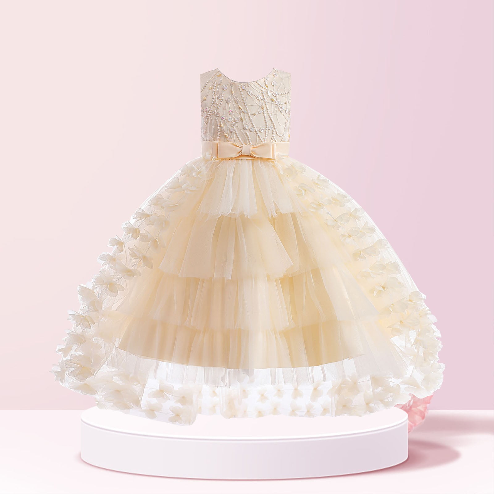 Toddler Girls Dresses Formal Dress for Girls Gold Dress Girls Tea Party ...