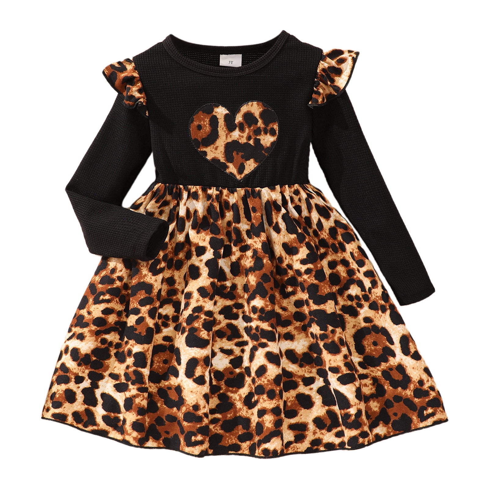 Toddler Girls Dresses Long Sleeve Prints Princess Dresses Dance Party ...