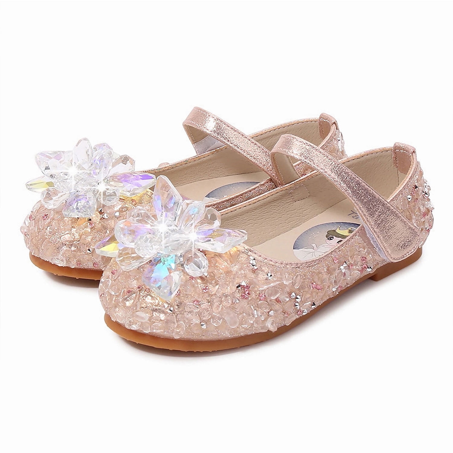 Toddler Girls Ice Queen Flat Dress Shoes Mary Jane Low Heel Princess ...