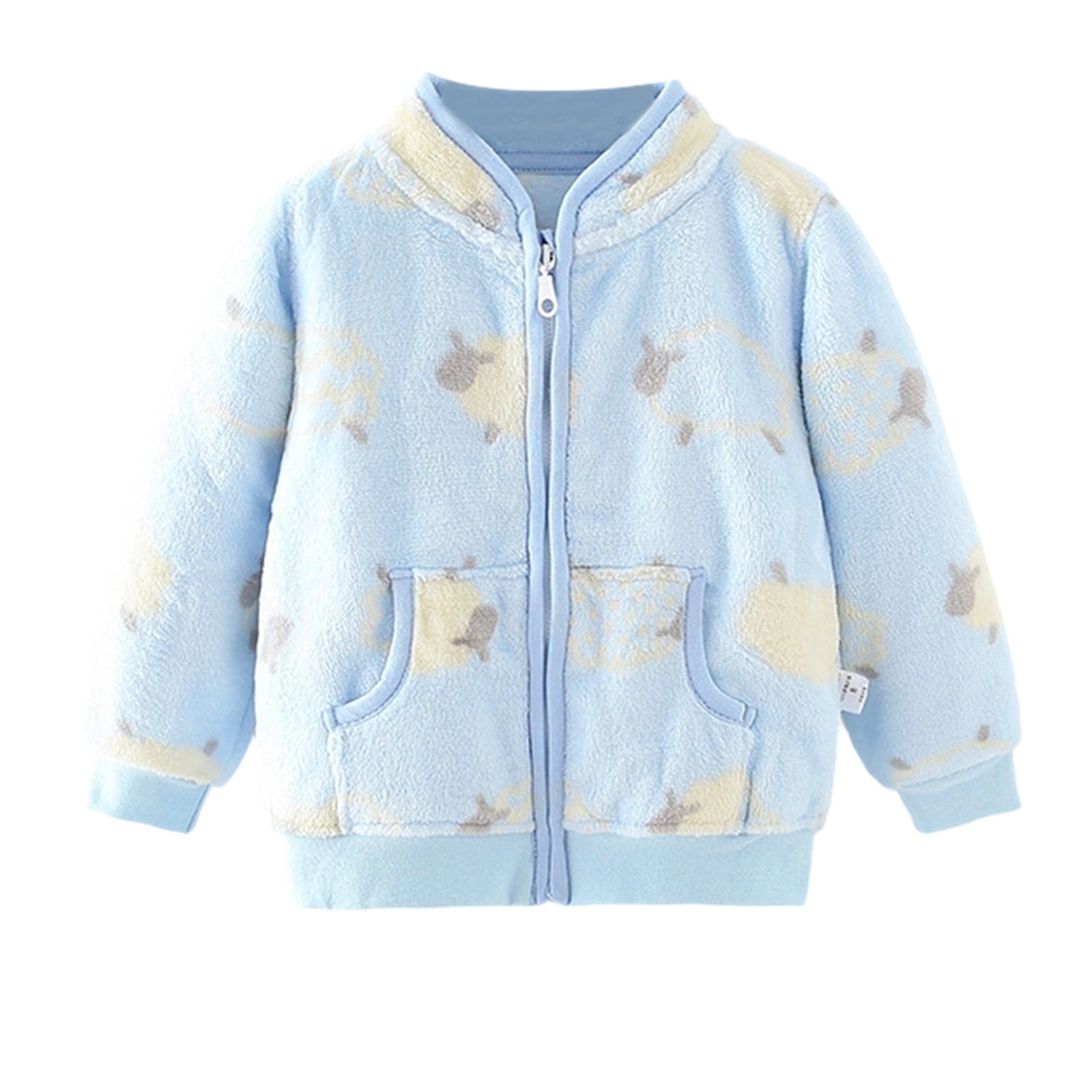 Toddler Girls Fall Coats Zip Up Sheep Cow Heart Print Soft Winter ...