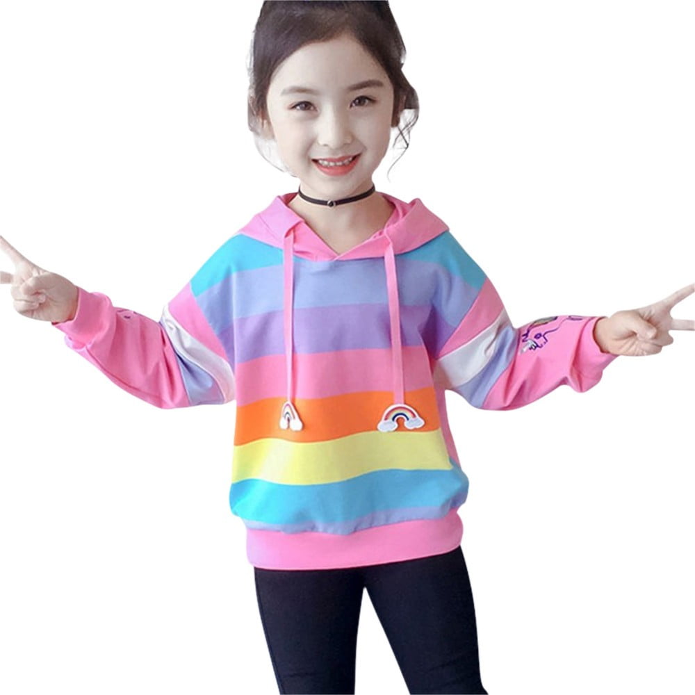 Toddler Girls Hooded Sweatshirt Casual Sweater Jacket Pullover Hoodie ...