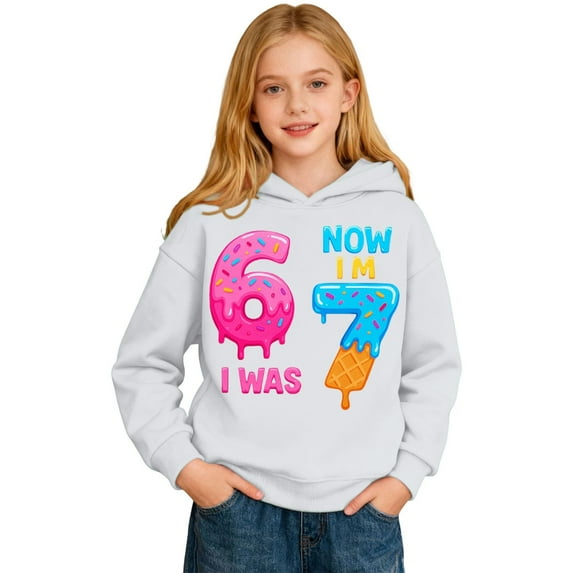 Toddler Girls Hoodie Creative Graphic Six Seven Sweatshirt Casual Long ...