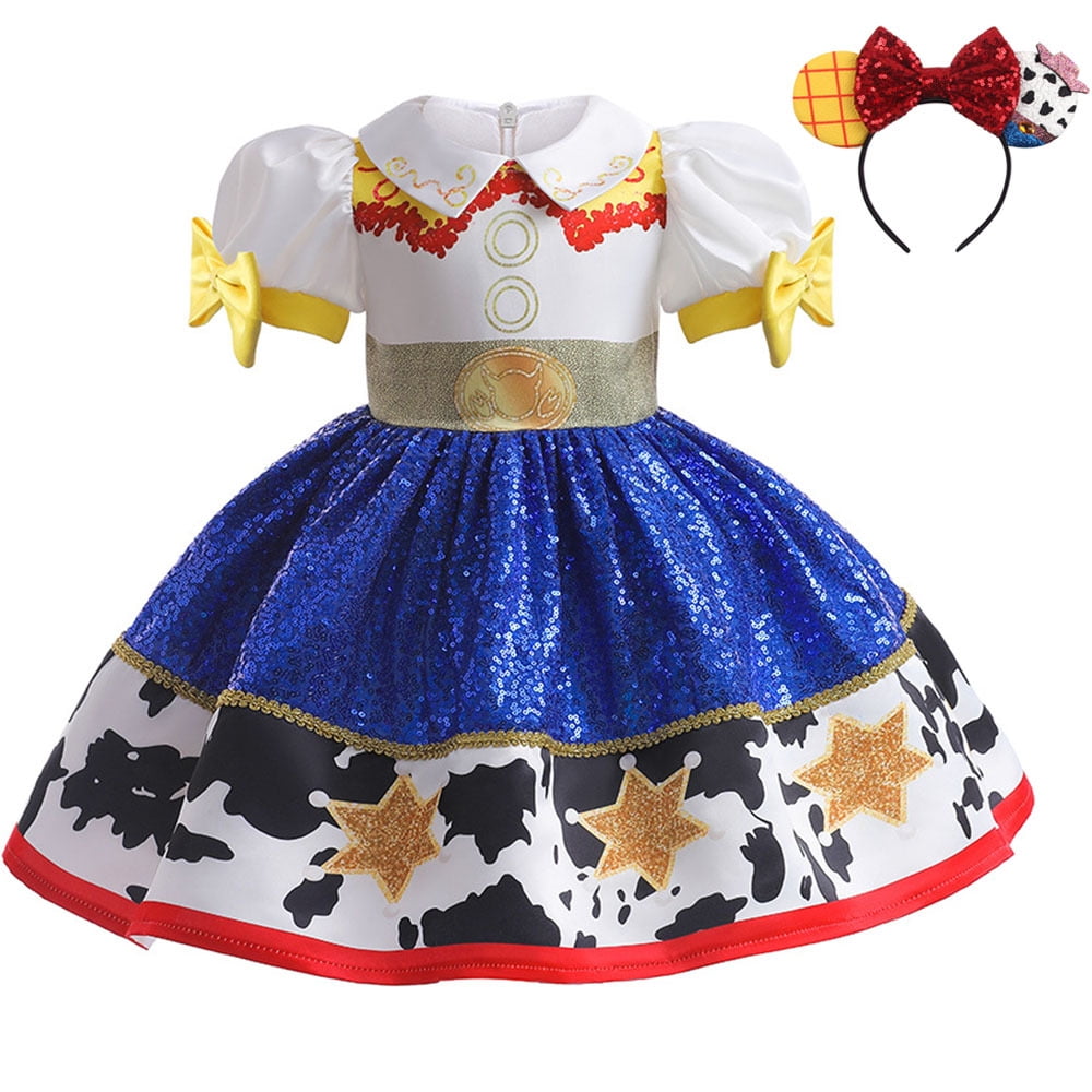 Toddler Girls Jessie Costume Princess Cowgirl Halloween Cosplay Dress ...