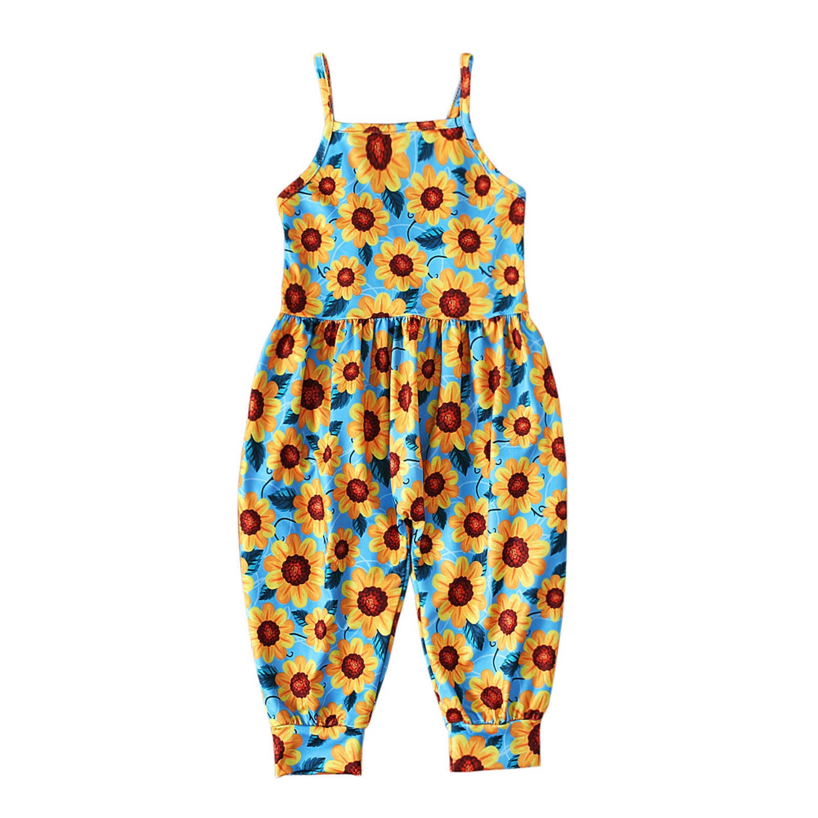 Toddler Girls Kids Jumpsuit One Piece Floral Dinosaur Playsuit Strap ...