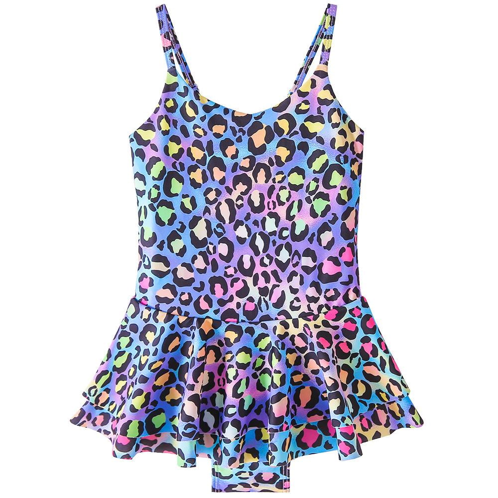 Toddler Girls Leopard Print Swimsuit One-Piece Princess Skirt Hot ...
