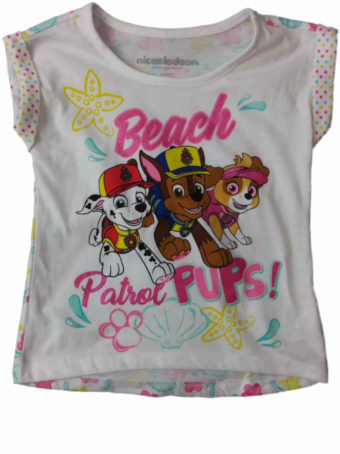 Toddler Girls Nickelodeon Paw Patrol Beach Pups Puppy Dog Tee Shirt 2T ...