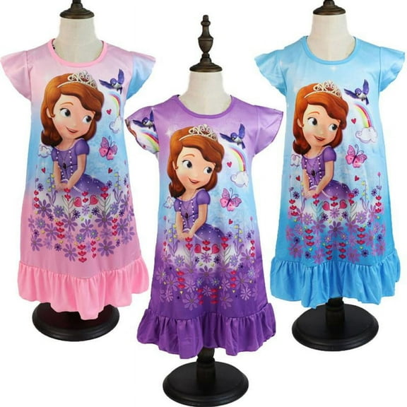 RMGVDSD Girls Nightgowns Easter Cute Print Flutter Sleeve Princess ...