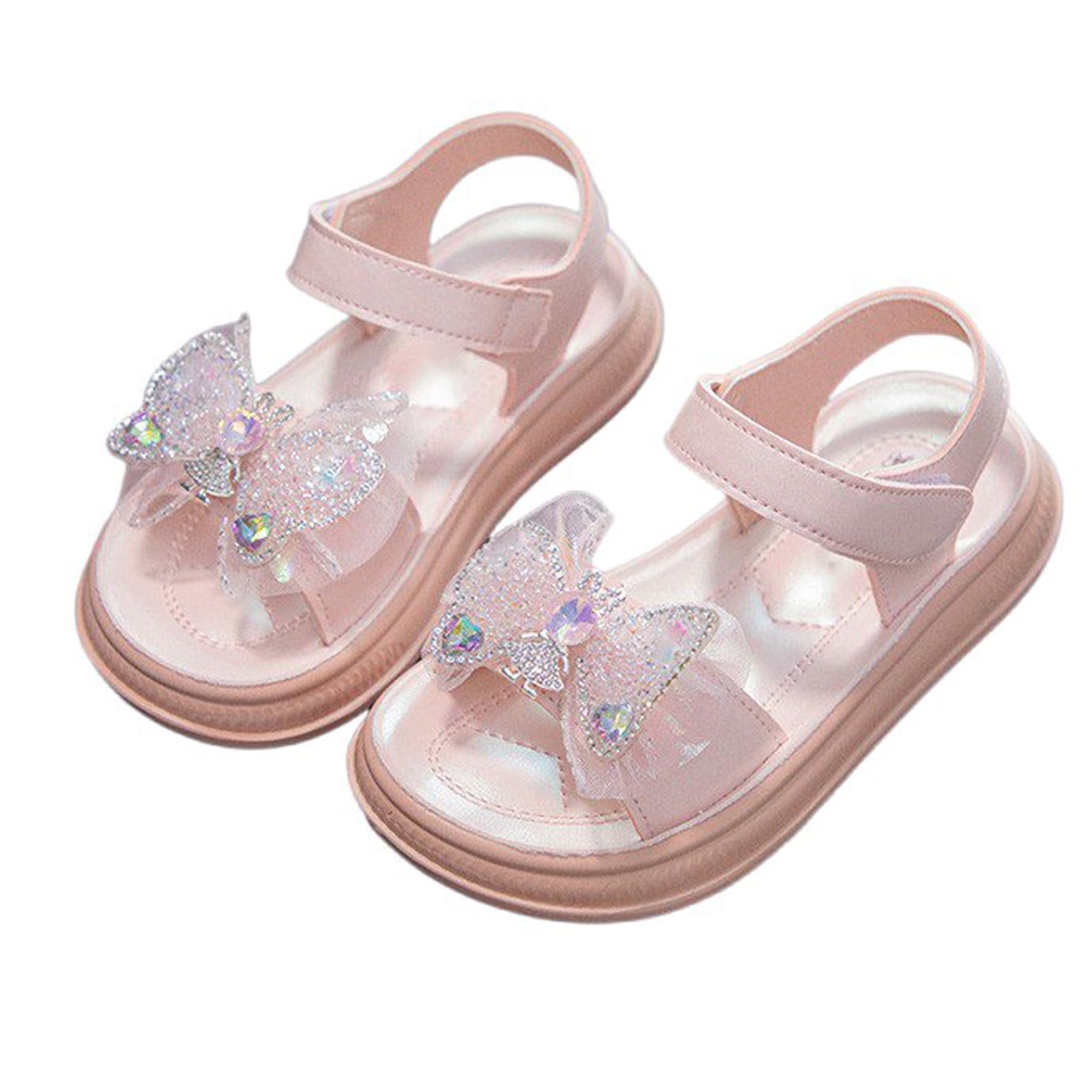 Toddler Girls Open Toed Sandals Summer 2025 New Cute Rhinestone Beach ...