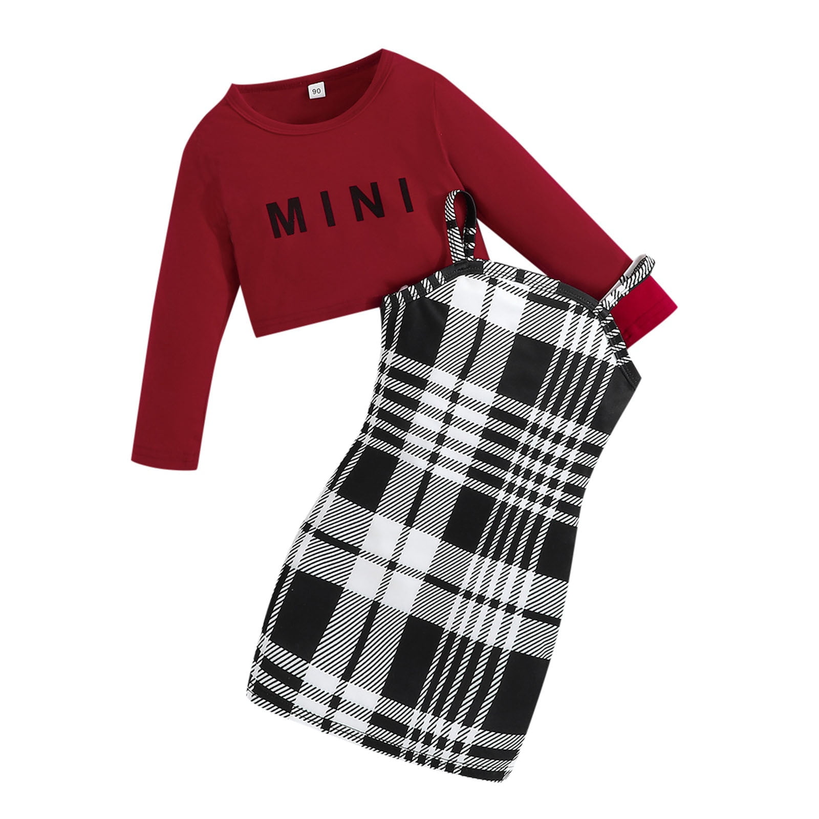 Toddler Girls Outfit Sets 2 Piece Long Sleeve Solid Color Tops With ...