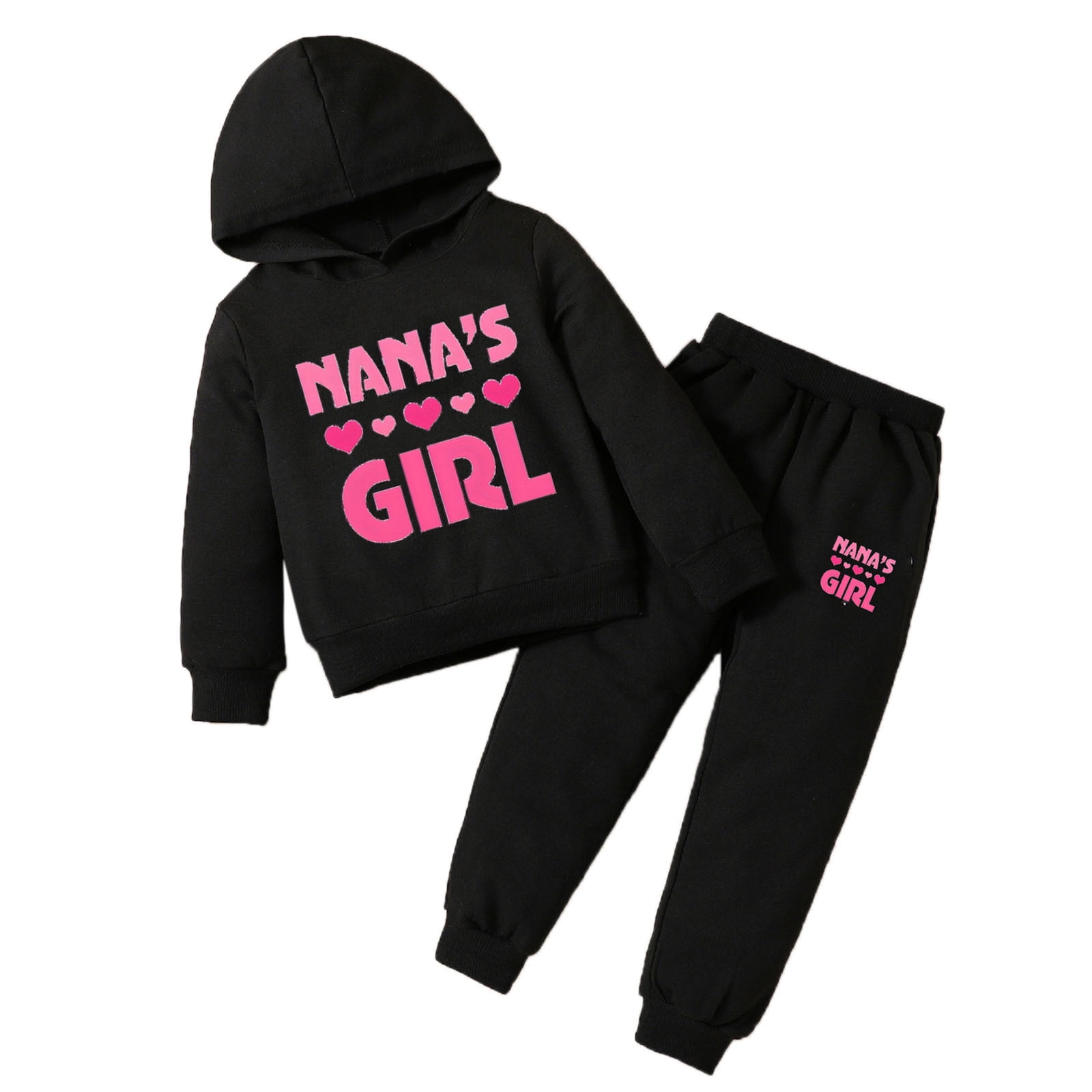 Toddler Girls Outfit Sets Kids Girl Clothes Unisex Solid Sweatsuit Long ...