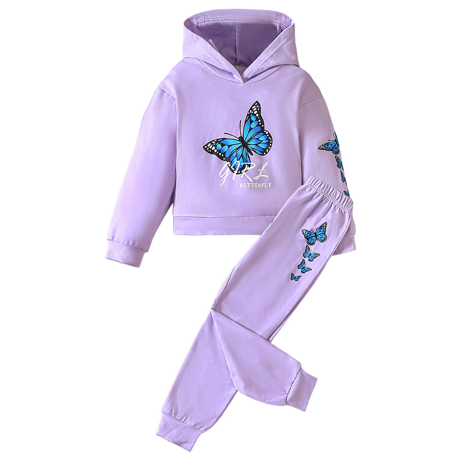 Toddler Girls Outfits Long Sleeve Print Tops And Pants Hoody 2Pcs Fall ...