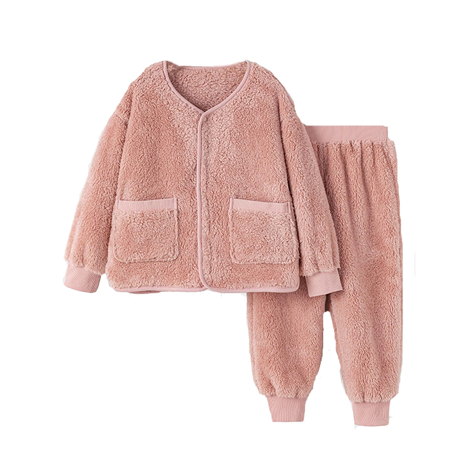 Toddler Girls Pajamas Kids Pyjamas Winter Flannel Girl Boy Coral Velvet ...