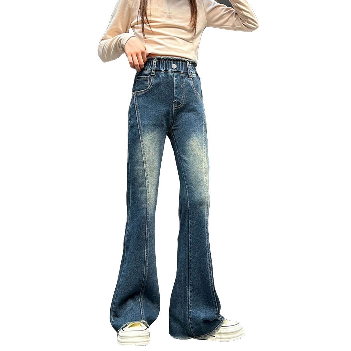Toddler Girls' Pants High Waist Wide Leg Jeans Teen Clothing Girl Jeans ...