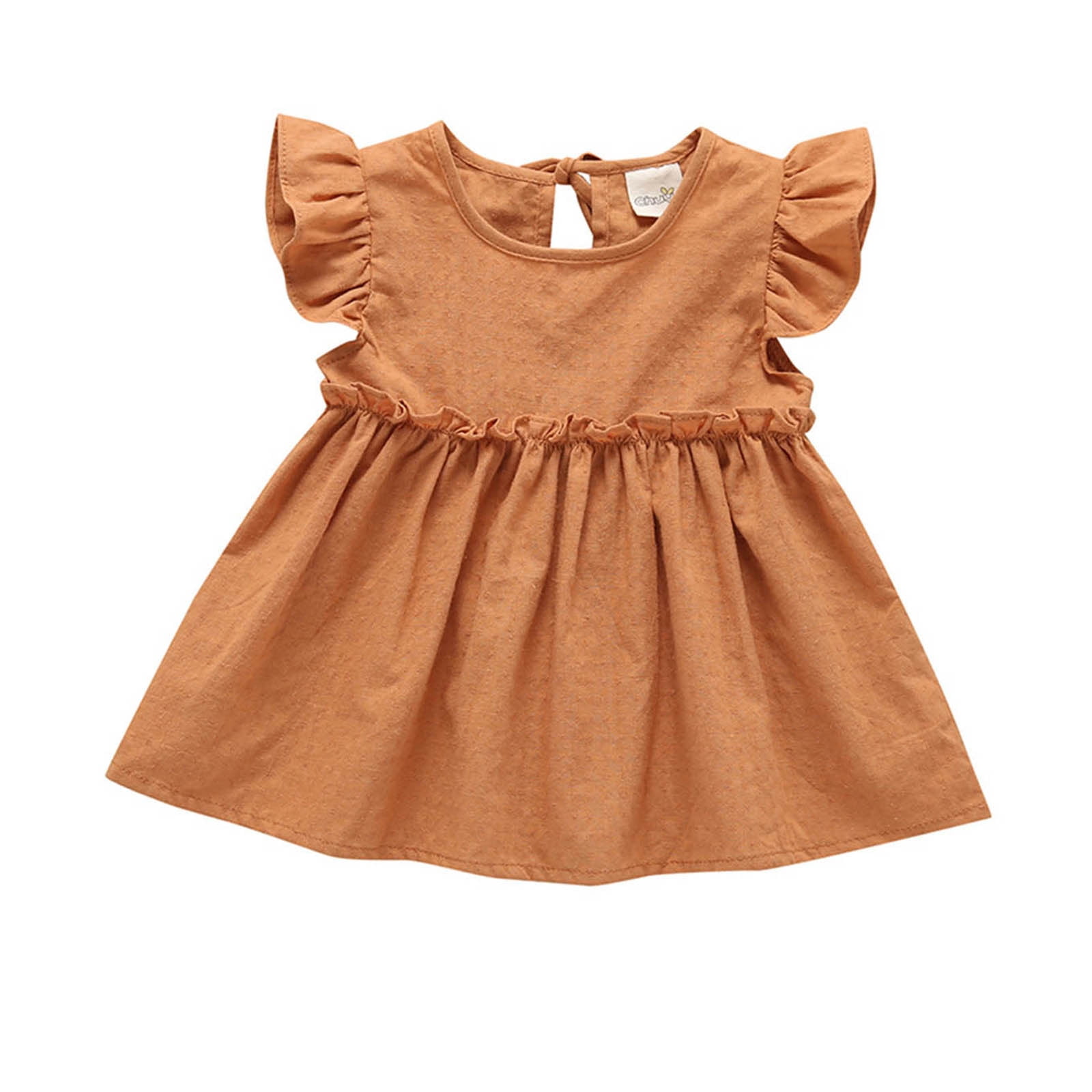 Toddler Girls Party Dress Princess A-Line Baby Ruffle Kids Solid Casual ...