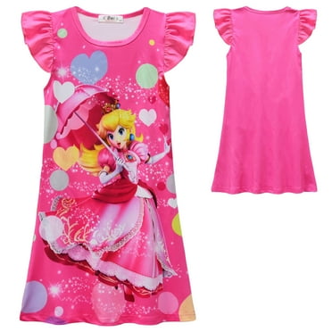 Disney Princess Girls Pajama Nightgown with Short Sleeves, Sizes 4-12 ...
