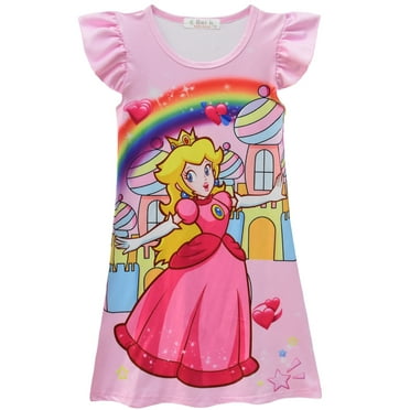 Disney Princess Girls Pajama Nightgown with Short Sleeves, Sizes 4-12 ...