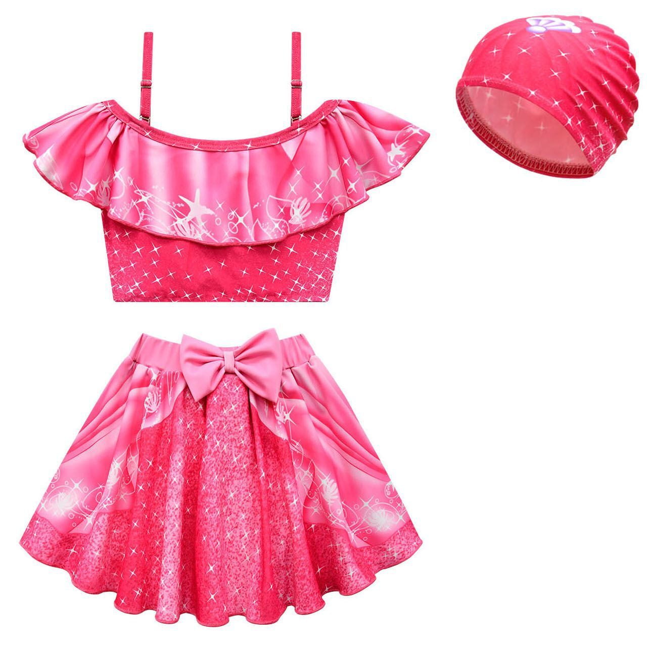 Toddler Girls Princess Swimsuit Two Pieces Ruffle Bathing Suit Tankini ...