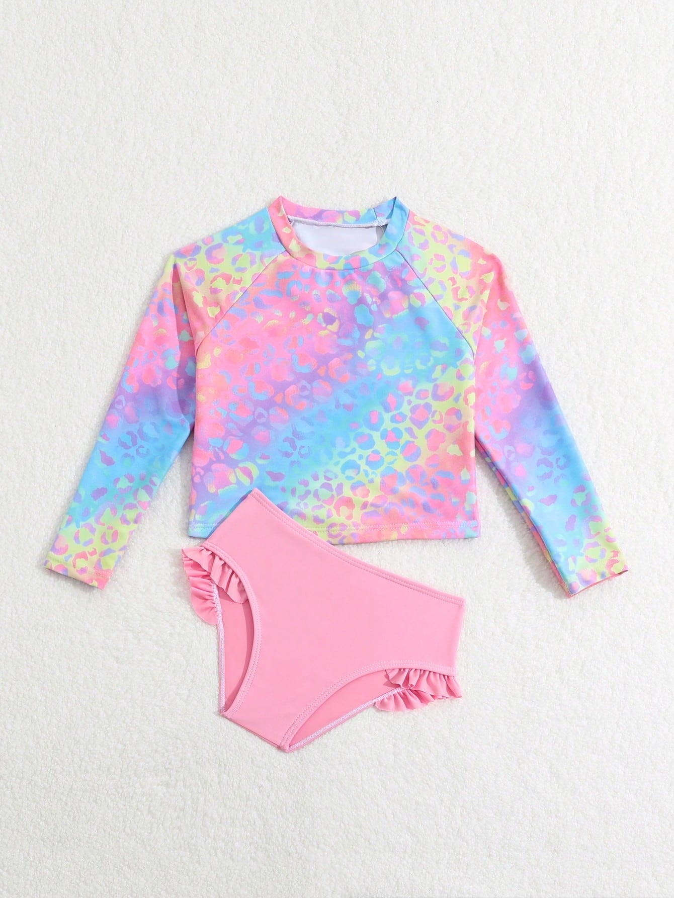 Toddler Girls Rash Guard Sets with Bikini Bottoms Swimwear（4-7Y ...