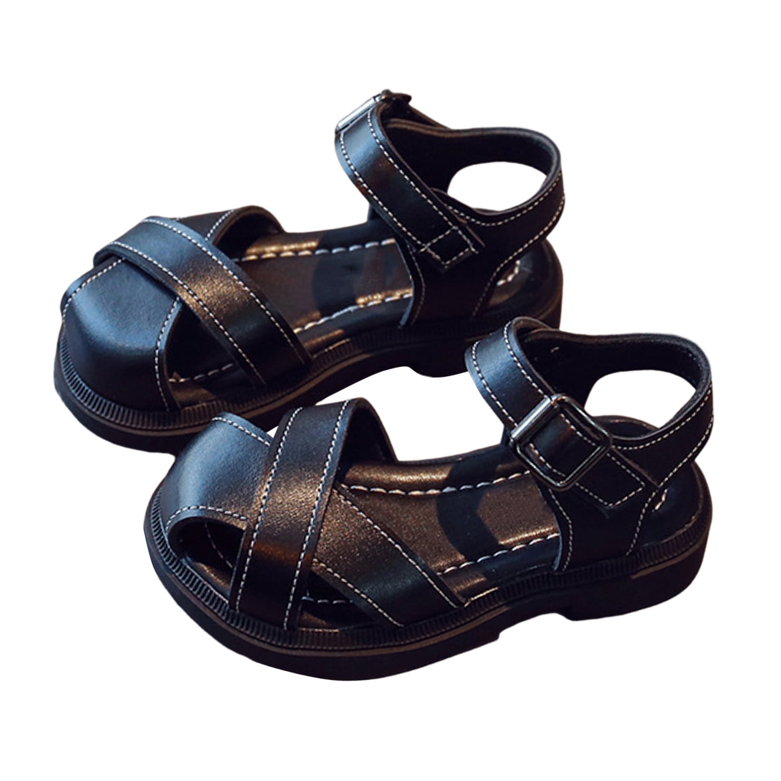 Toddler Girls Sandals Closed-Toe T-Strap Kids Strappy Dress Flats ...