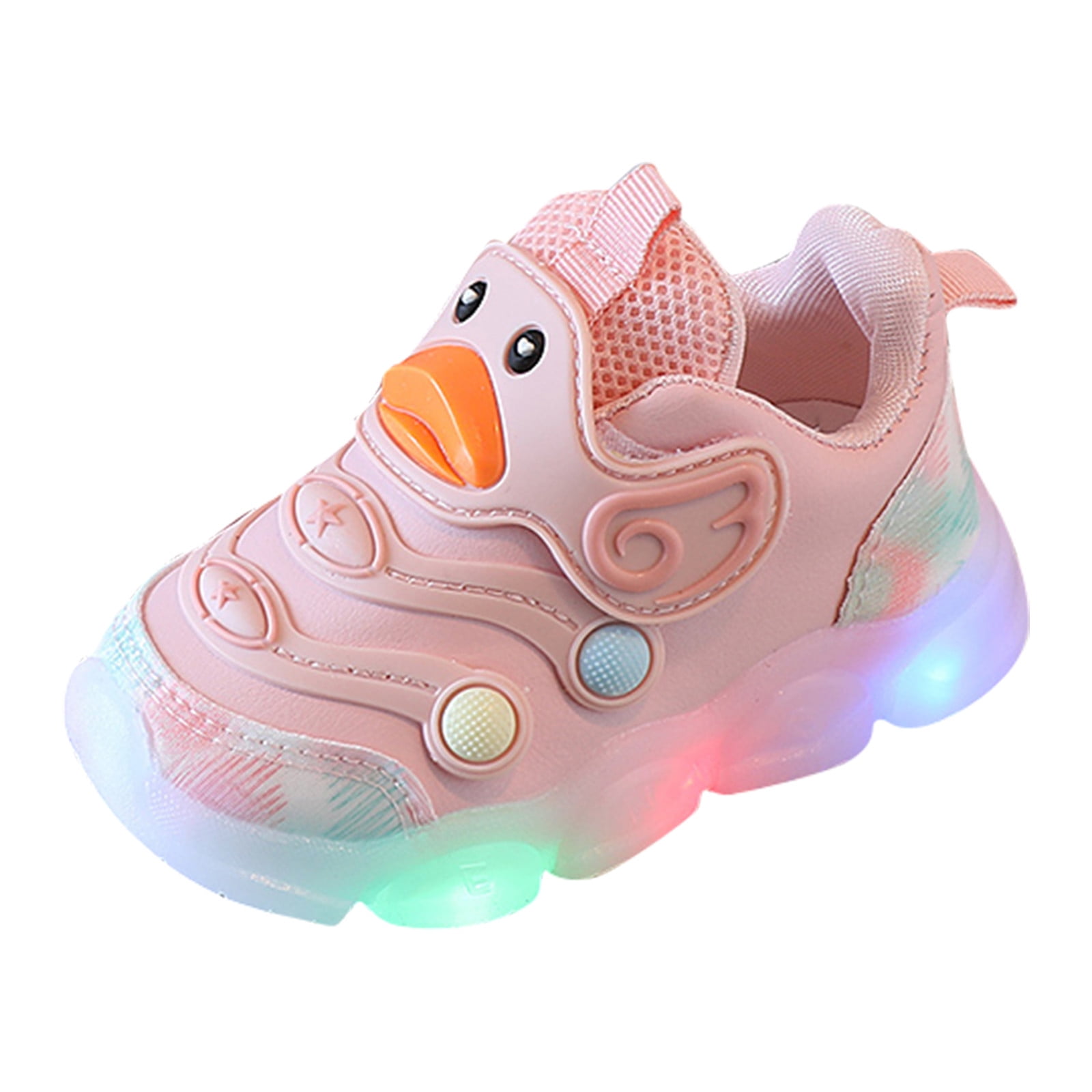 Toddler Girls Shoes Led Light Up Sneakers Non- Prewalker Touch Fastner ...
