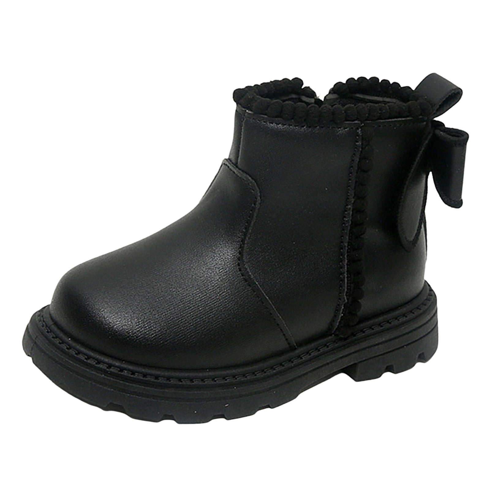 Toddler Girls Slip On Combat Boots Kids Wide Toe Box Ankle Chelsea ...