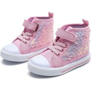 Kushyshoo Toddler Girls' High Top Sneakers, Ombre Colorful Kids Walking ...