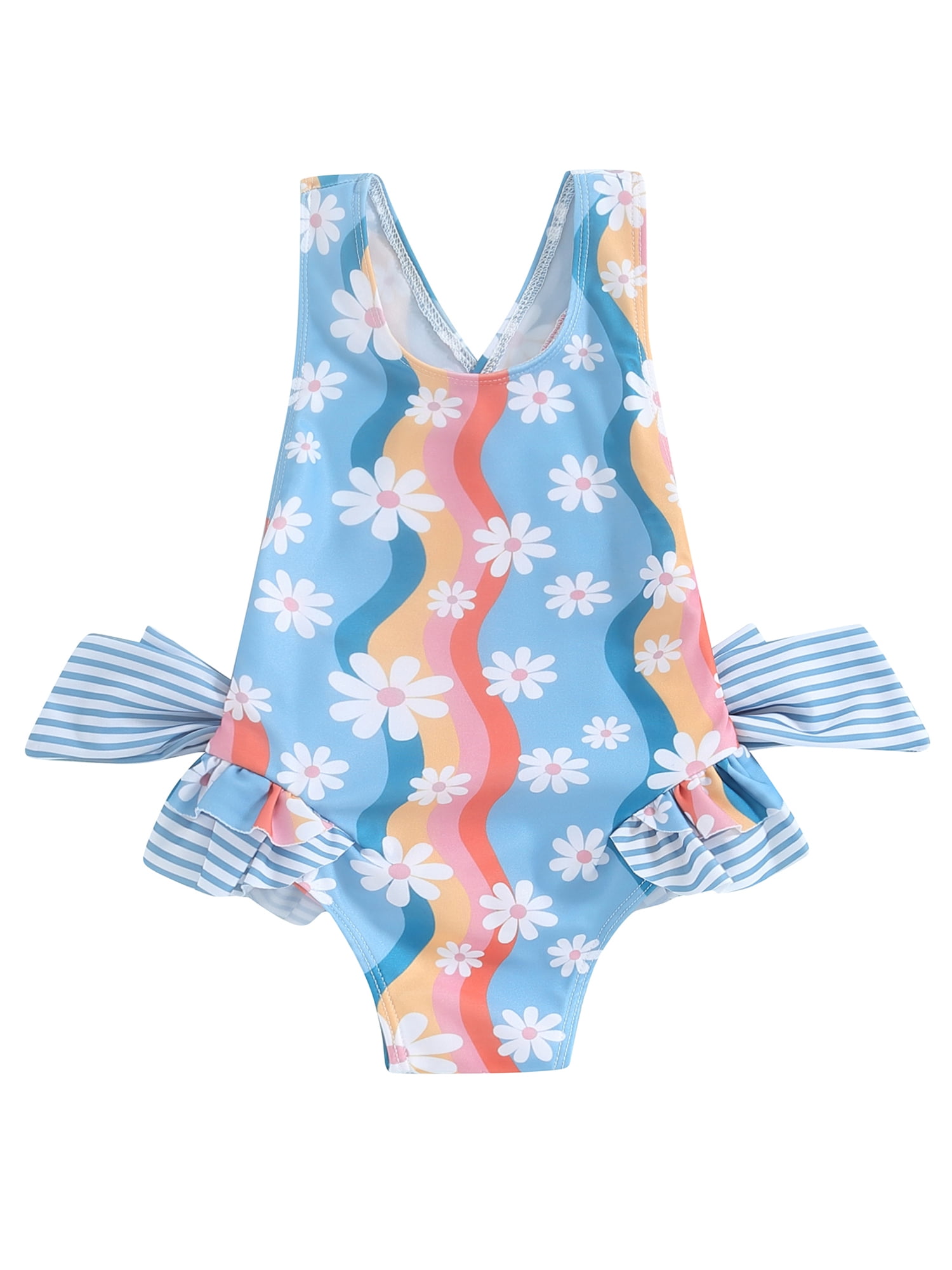 Toddler Girls Strap One Piece Swimsuit Floral Sleeveless Backless ...