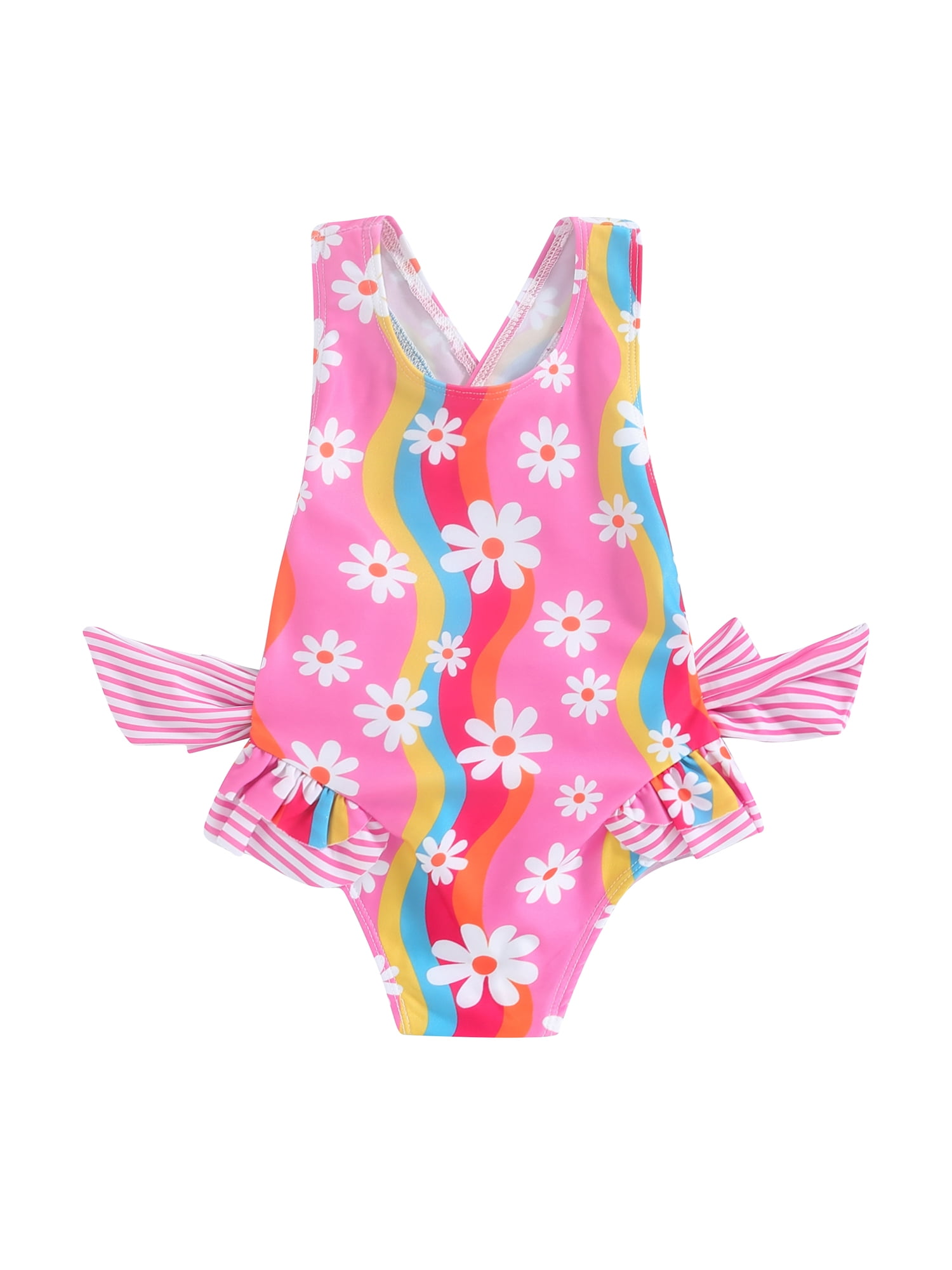 Toddler Girls Strap One Piece Swimsuit Floral Sleeveless Backless ...
