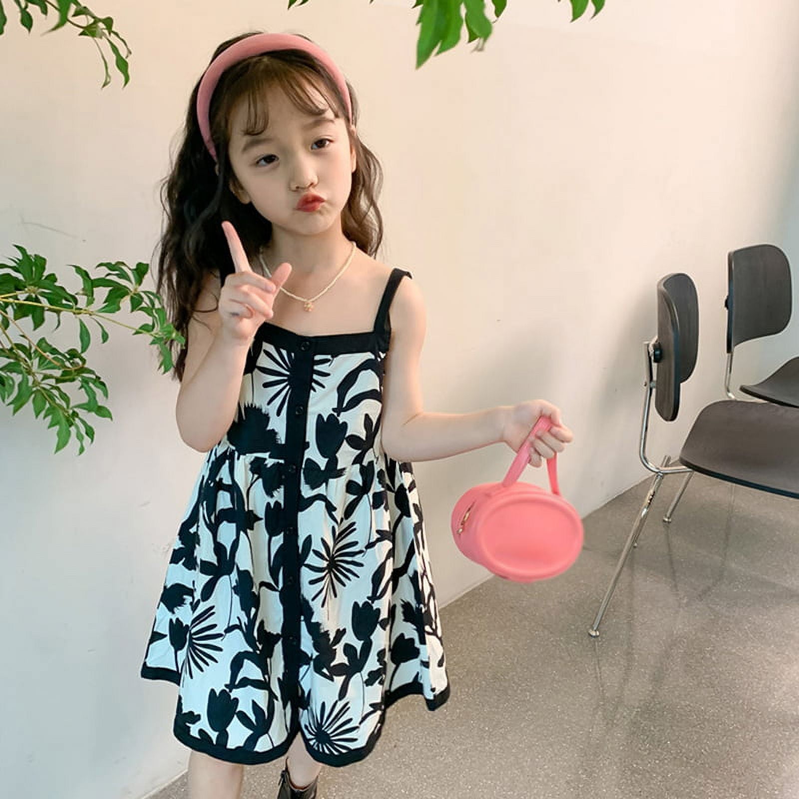 Toddler Girls Summer Dress Halter Neck Sleeveless Casual Outfits Flower ...