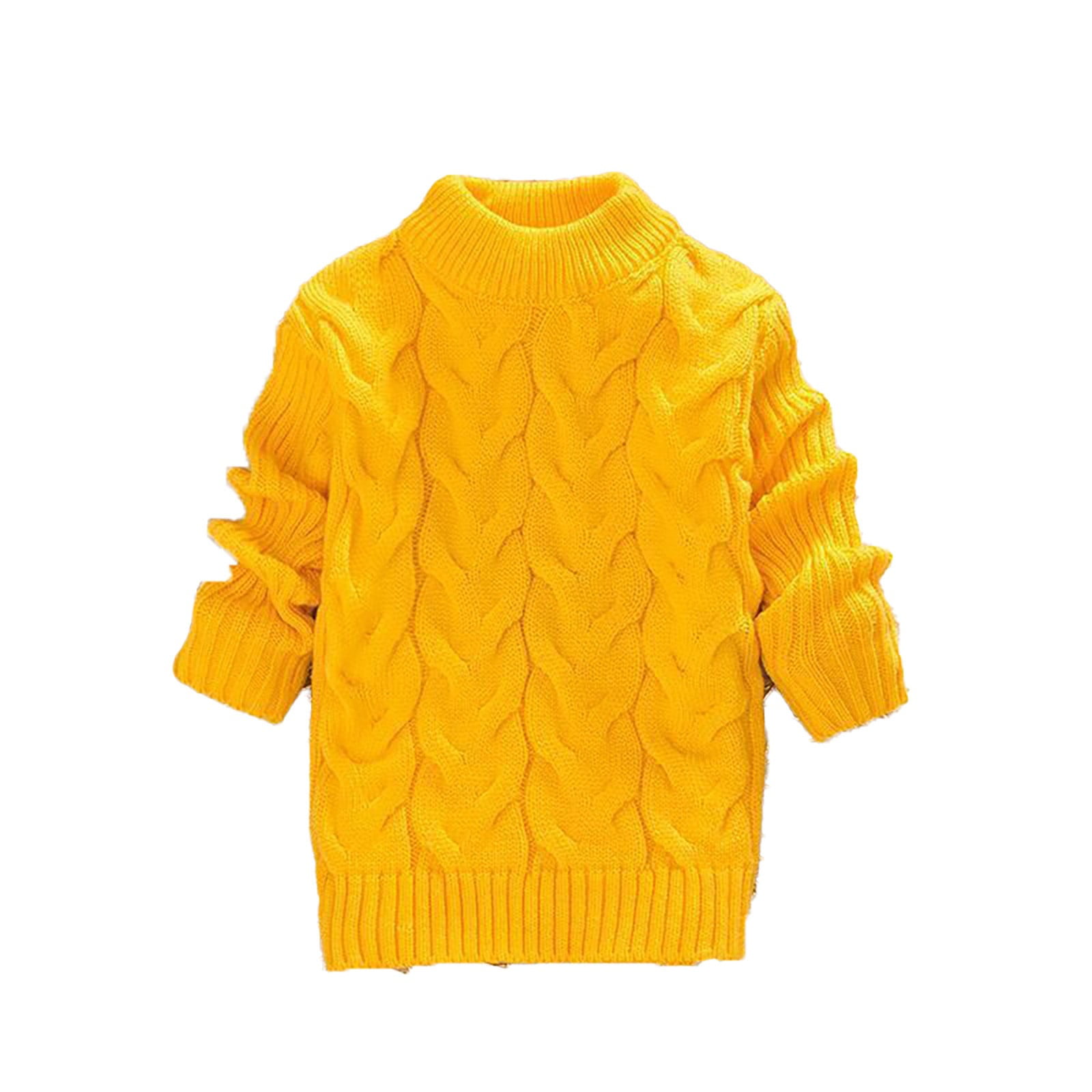 Toddler Girls Sweaters Baby Knit Sweater Warm High Collar Long Sleeve ...