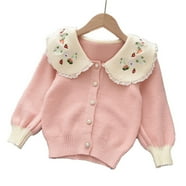 Plain Cardigan Sweater Long Sleeves Match Flowers Girls Dresses Winter ...
