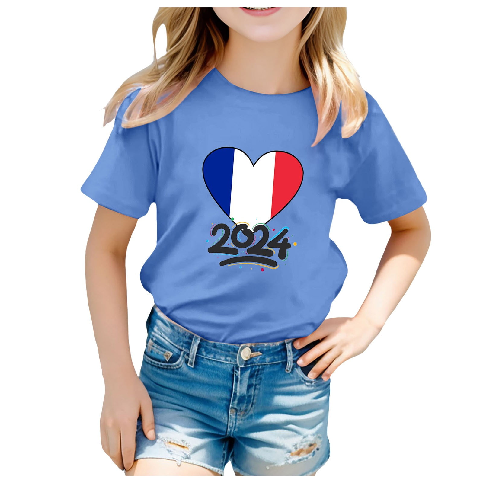 Toddler Girls T-Shirts Summer France Letters Prints Short Sleeve Prints ...