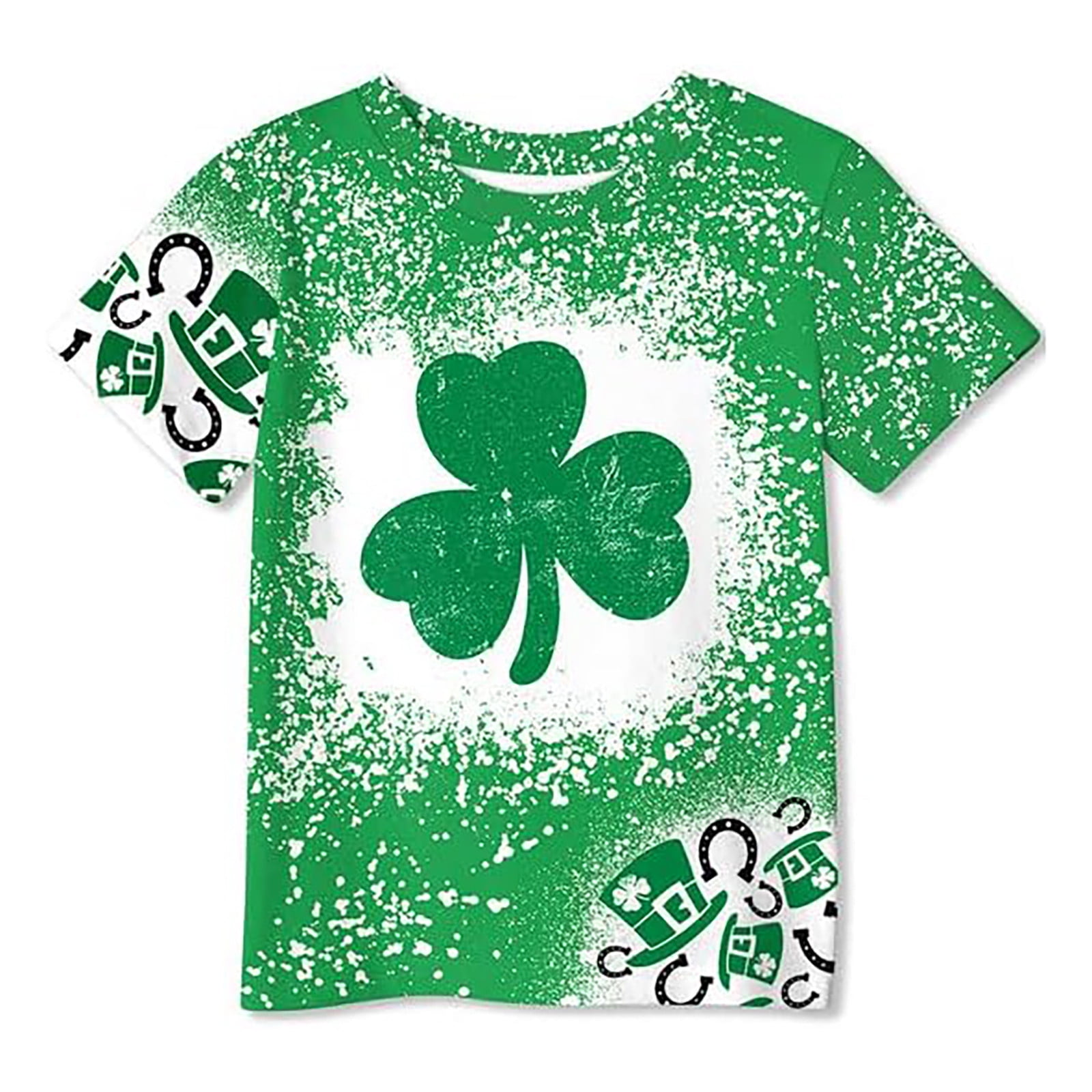 Toddler Girls T-Shirts Summer St Patricks Day Unisex Shamrock Clover ...