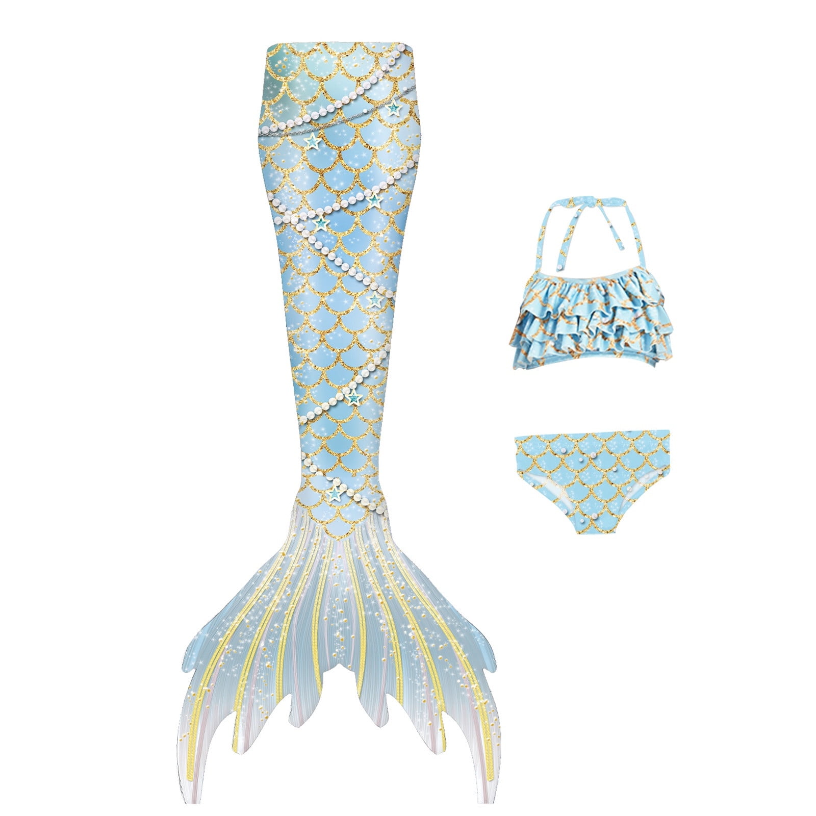 Toddler Girls Tankini Swimsuit Mermaid 3 Piece Girls Bathing Suits ...