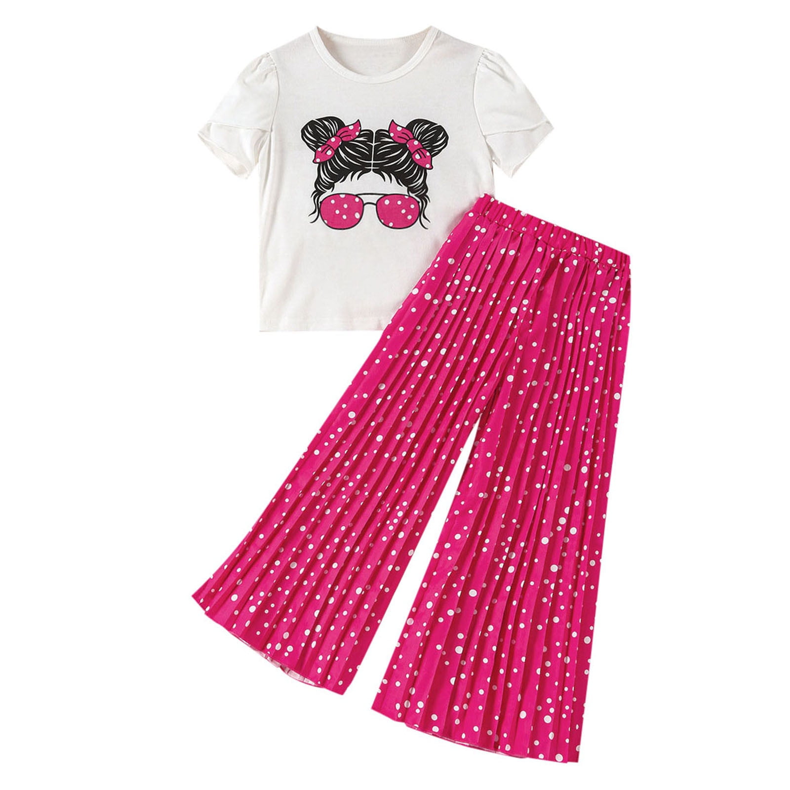Toddler Girls Two Piece Outfits Sets Graphic T Shirt And Pants Sets ...
