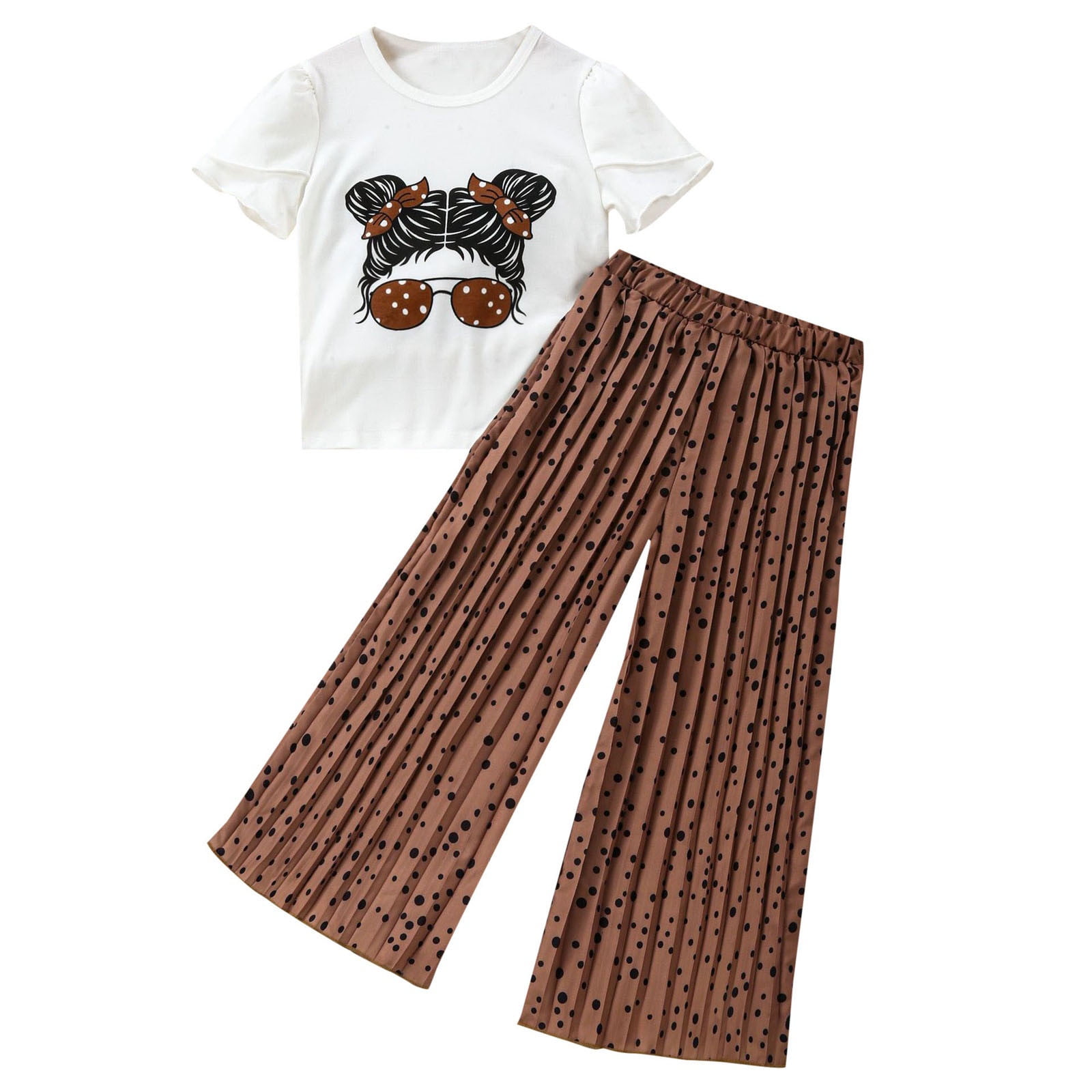 Toddler Girls Two Piece Outfits Sets Graphic T Shirt And Pants Sets ...