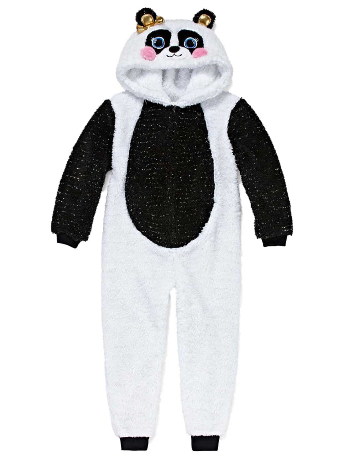 Toddler Girls White Sparkle Panda Bear Blanket Sleeper Pajamas Union ...