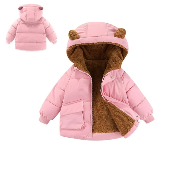 Toddler Girls Winter Coat Puffer Jacket Kids Fleece Zip up Long Sleeve Windproof Down Jacket ...