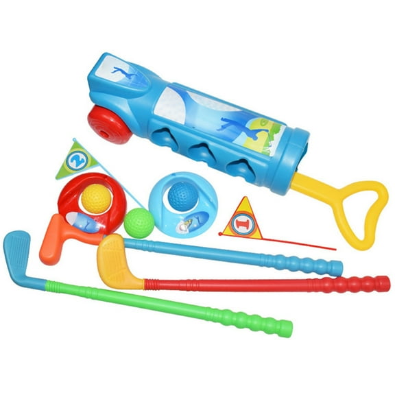 Plastic Golf Clubs for Toddlers with Bright Colors and Fun Designs