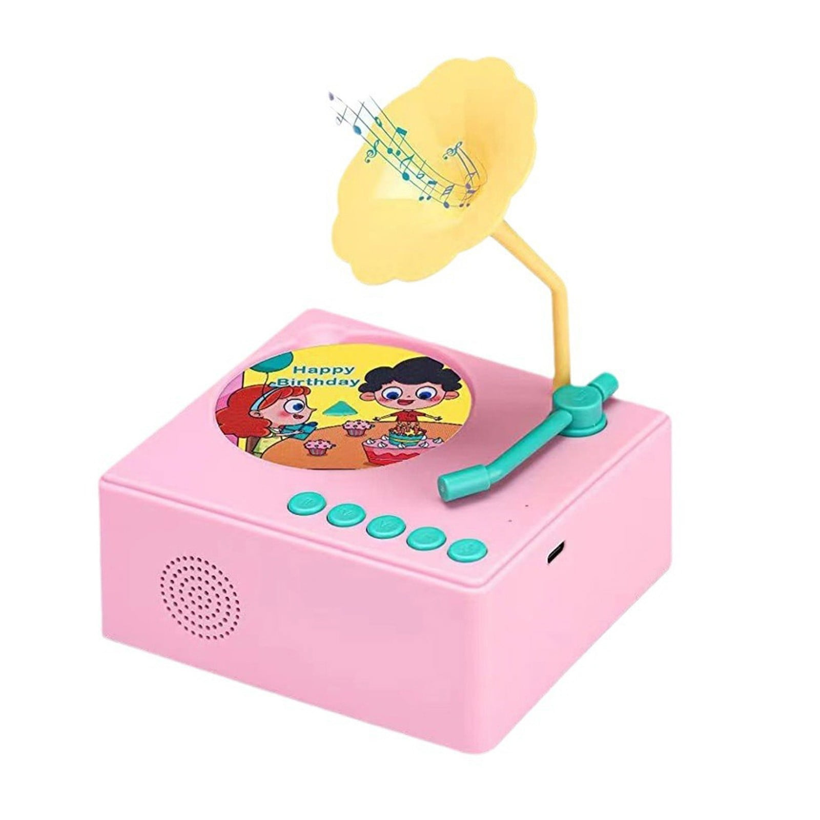 Toddler Gramophone Music Toy, Kids Gramophone with 96 Learning Cards ...