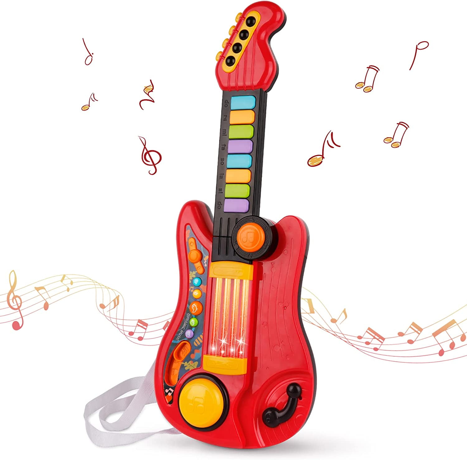 Toddler Guitar 2 in 1 Musical Instruments for Kids Piano Toddler Toy ...